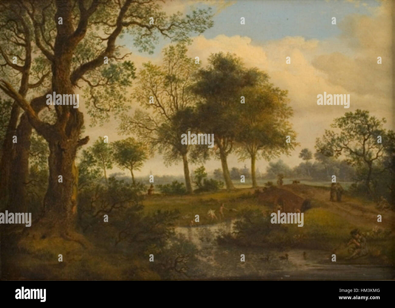 Jan van der Heyden - Landscape with bathing boys Stock Photo - Alamy