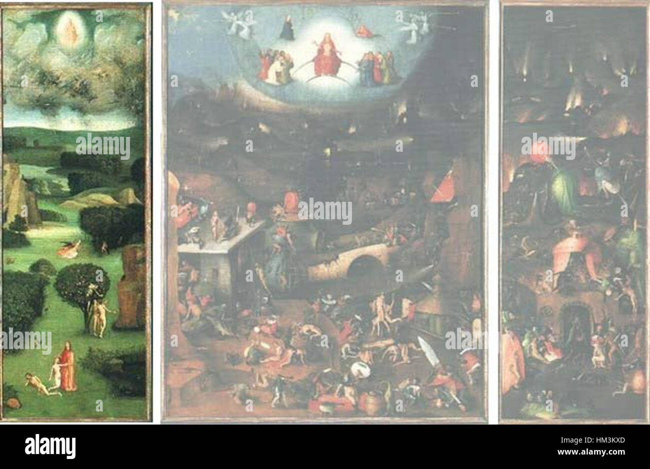 A section of Jheronimus Bosch's work depicting an intricate and ...
