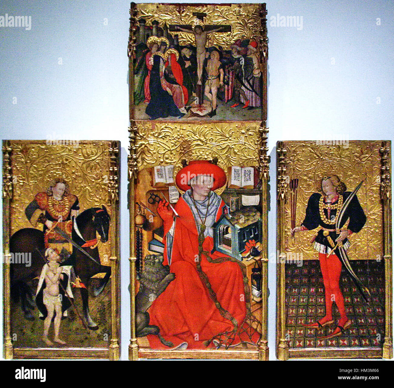 This religious artwork by Jaume Ferrer depicts Saint Jerome, Saint ...