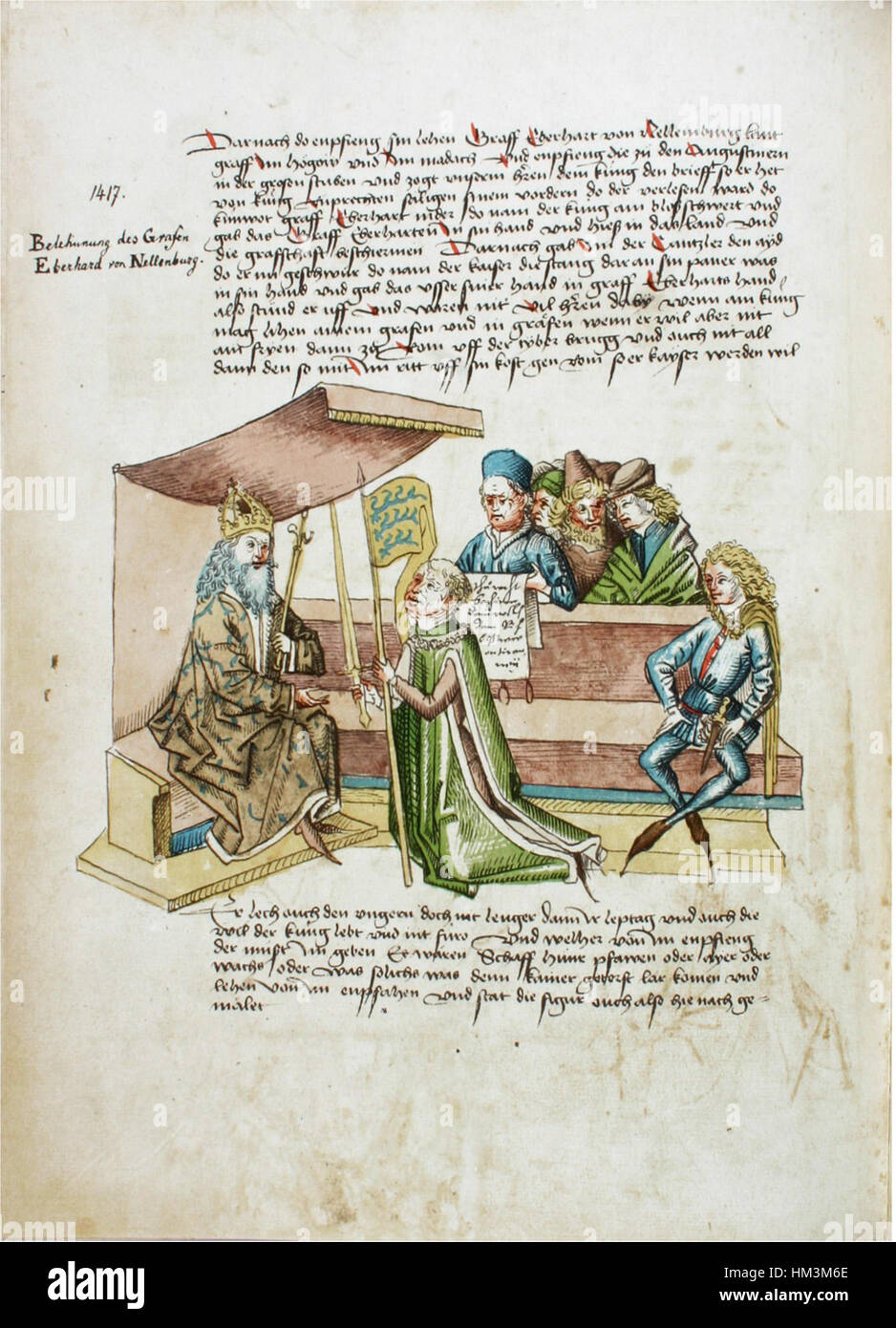 The 'Chronik Belehnung' by Konstanzer Richental depicts the historical ...