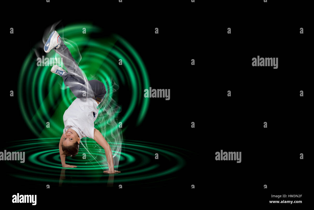 Breakdancer standing on hand Stock Photo - Alamy