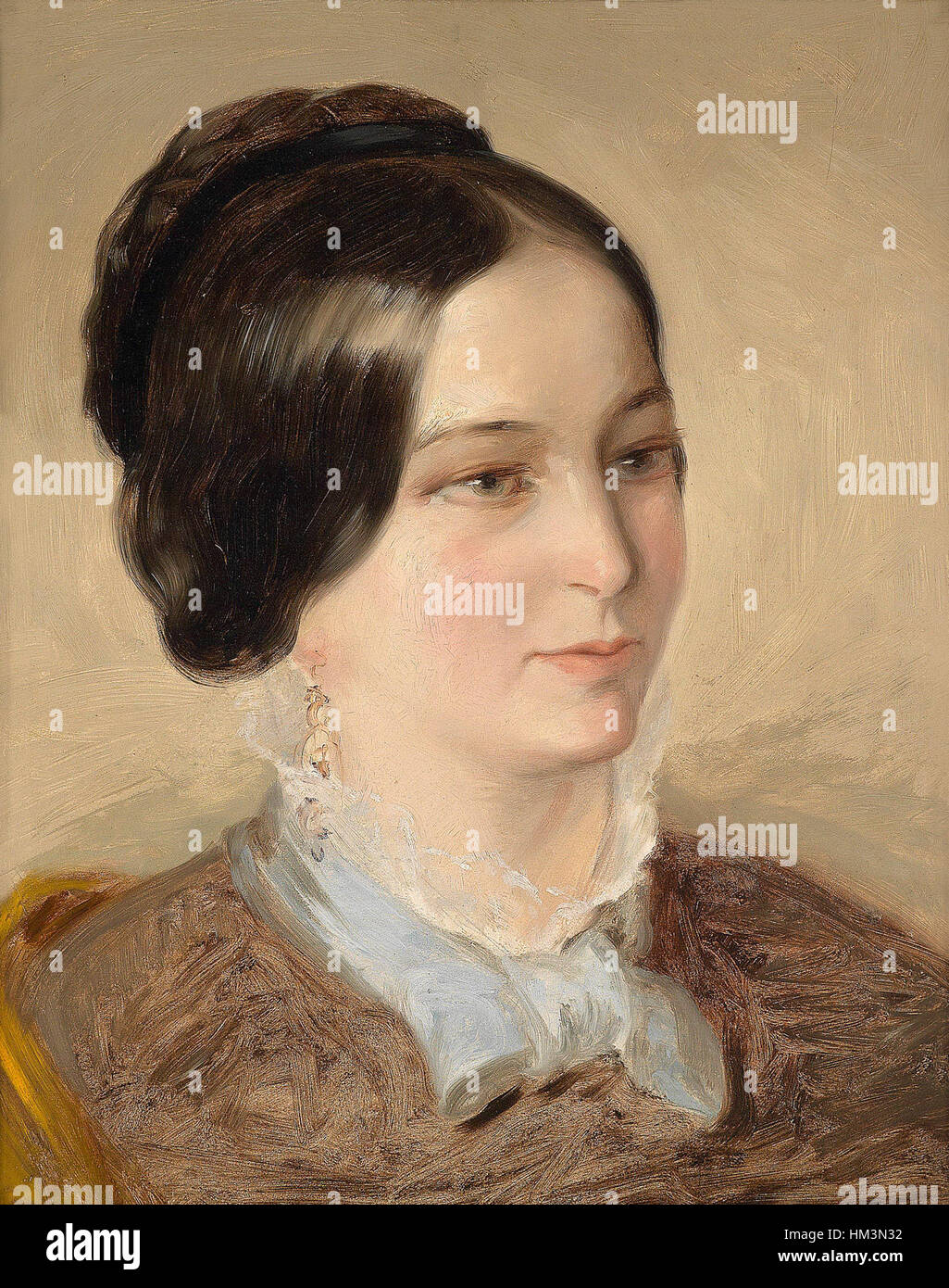 Josef Danhauser’s 'Profilportrait einer Dame' is a profile portrait of ...