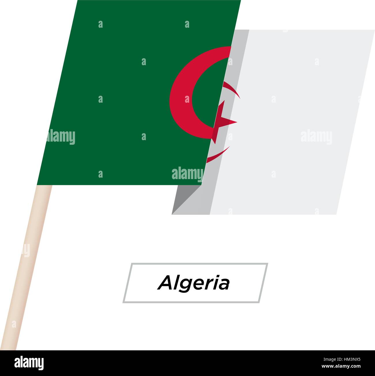 Algeria Ribbon Waving Flag Isolated on White. Vector Illustration Stock Vector Image & Art - Alamy