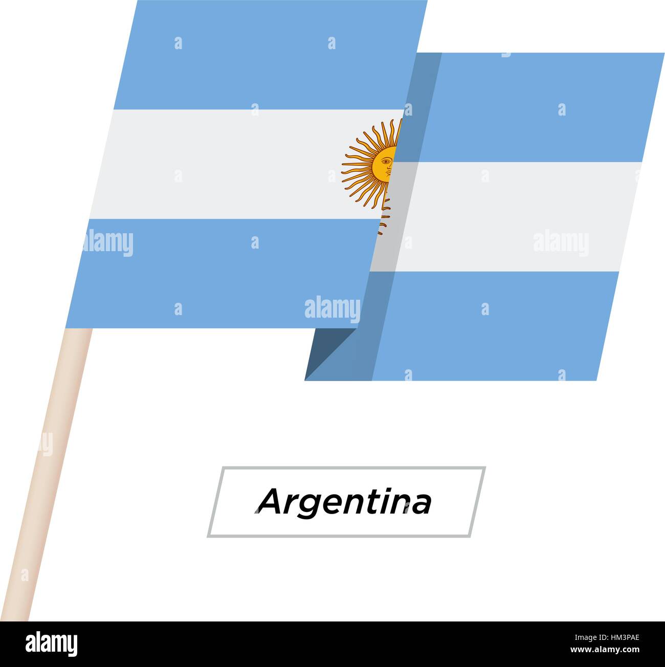 Argentina Ribbon Waving Flag Isolated on White. Vector Illustration ...
