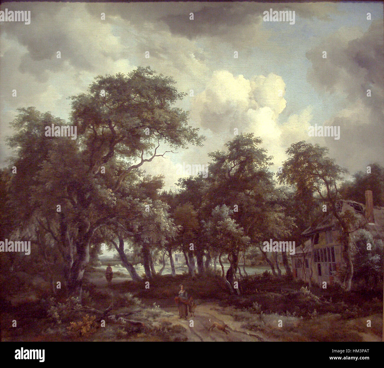 Hut among Trees-1664-Meindert Hobbema Stock Photo - Alamy