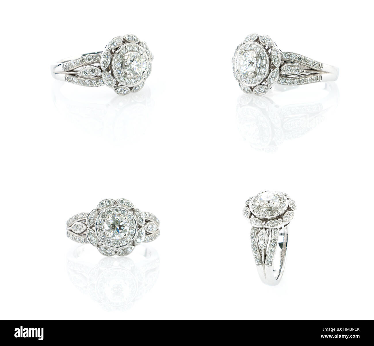 Diamond ring isolated on white background Stock Photo - Alamy