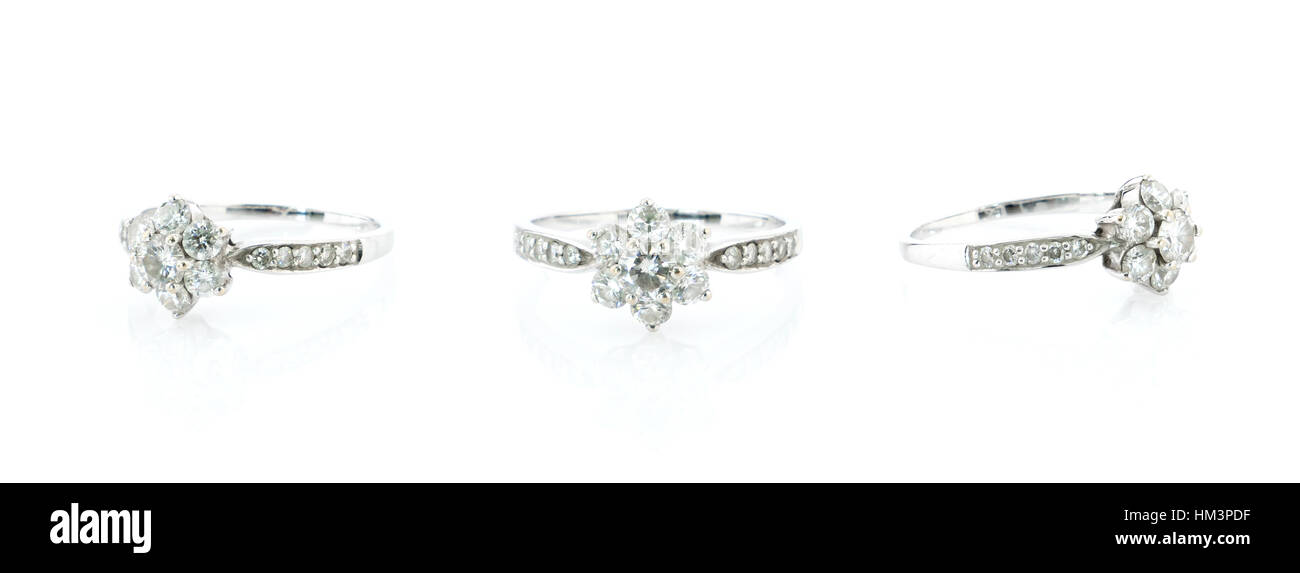 Diamond ring isolated on white background Stock Photo - Alamy