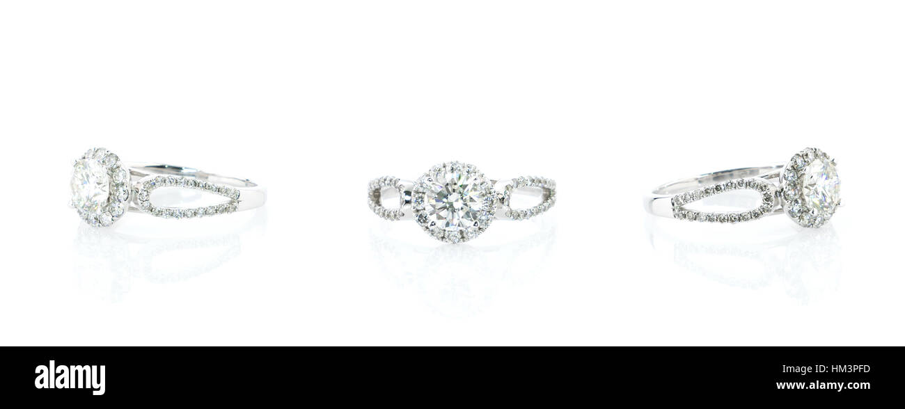 Diamond ring isolated on white background Stock Photo - Alamy
