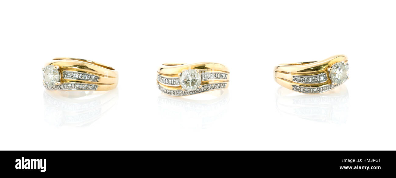Diamond ring isolated on white background Stock Photo - Alamy