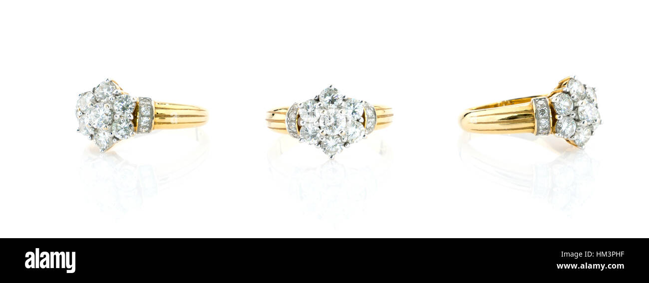 Diamond ring isolated on white background Stock Photo - Alamy