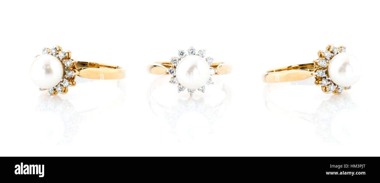 Diamond ring isolated on white background Stock Photo - Alamy