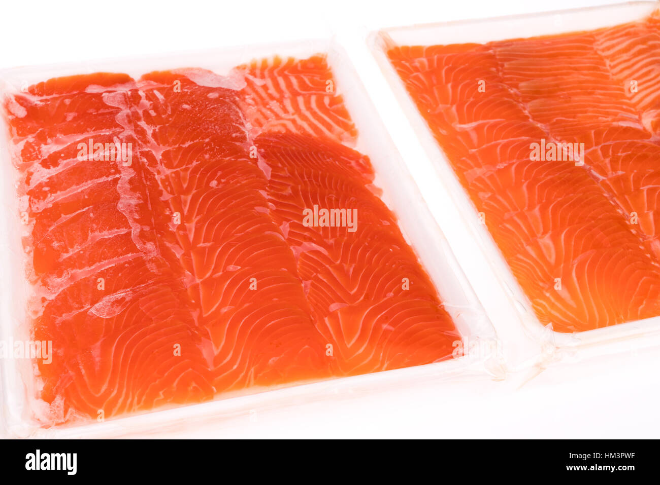 Frozen salmon fillets in a vacuum package Stock Photo - Alamy