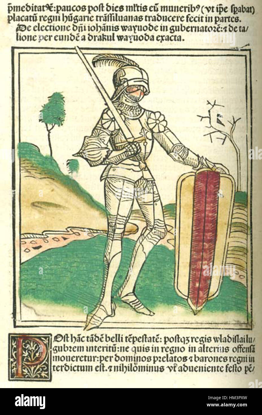 John Hunyadi - Johannes de Thurocz - Chronica Hungarorum, Brno 1488 ...