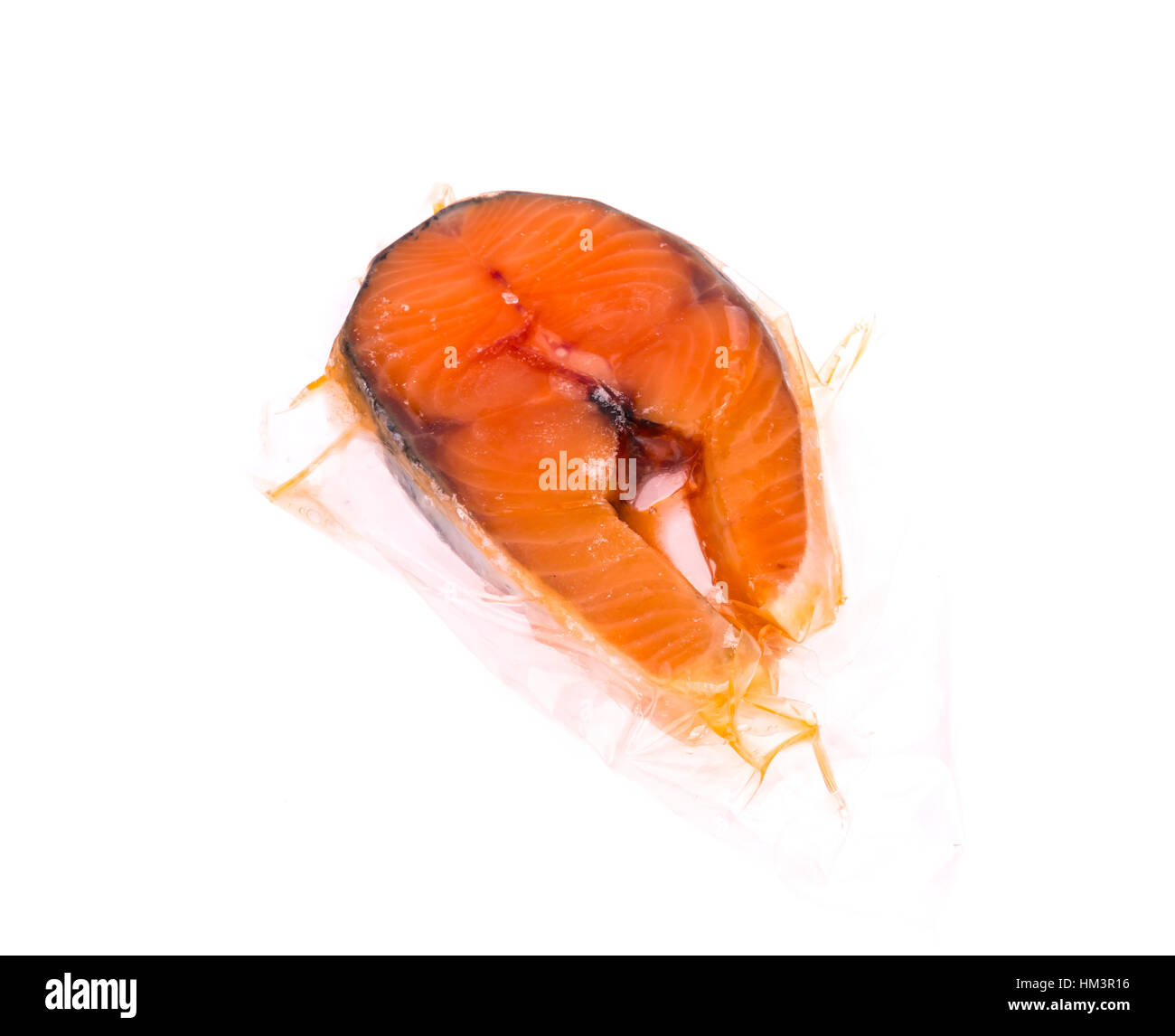 Frozen salmon fillets in a vacuum package Stock Photo - Alamy