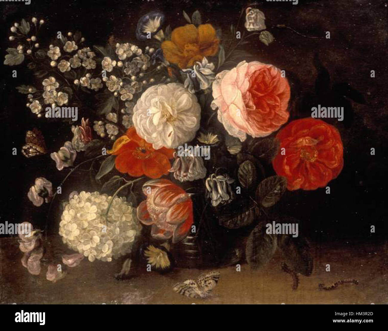 Jan van Kessel (I) - A vase of flowers Stock Photo - Alamy