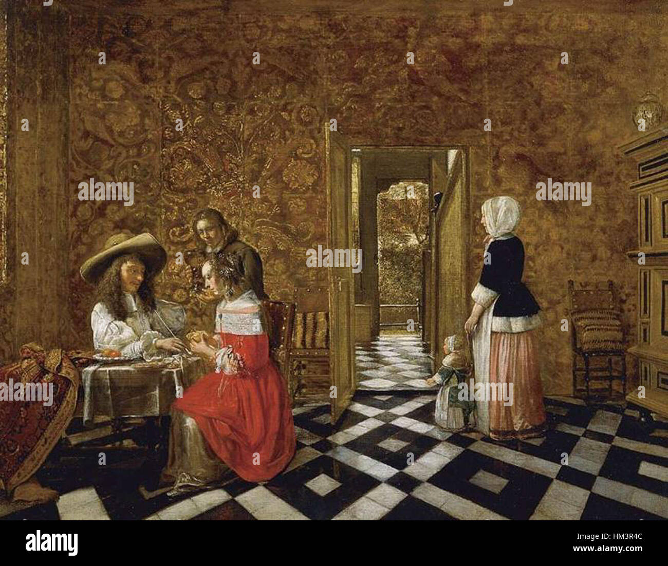 Hendrick van der Burch - Merry Company at a Table - WGA03694 Stock ...