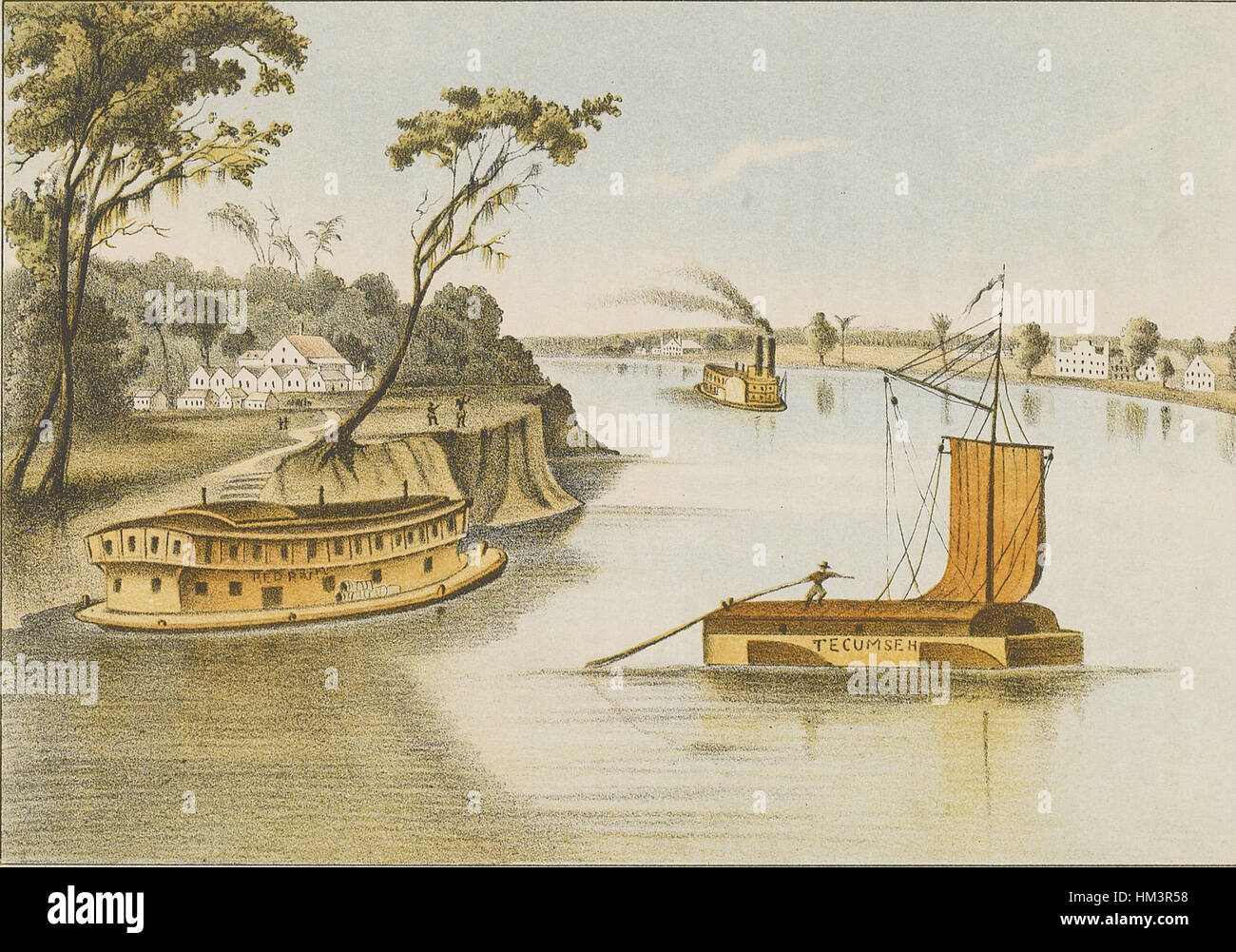 Henry Lewis - Mouth of the Red River Stock Photo - Alamy