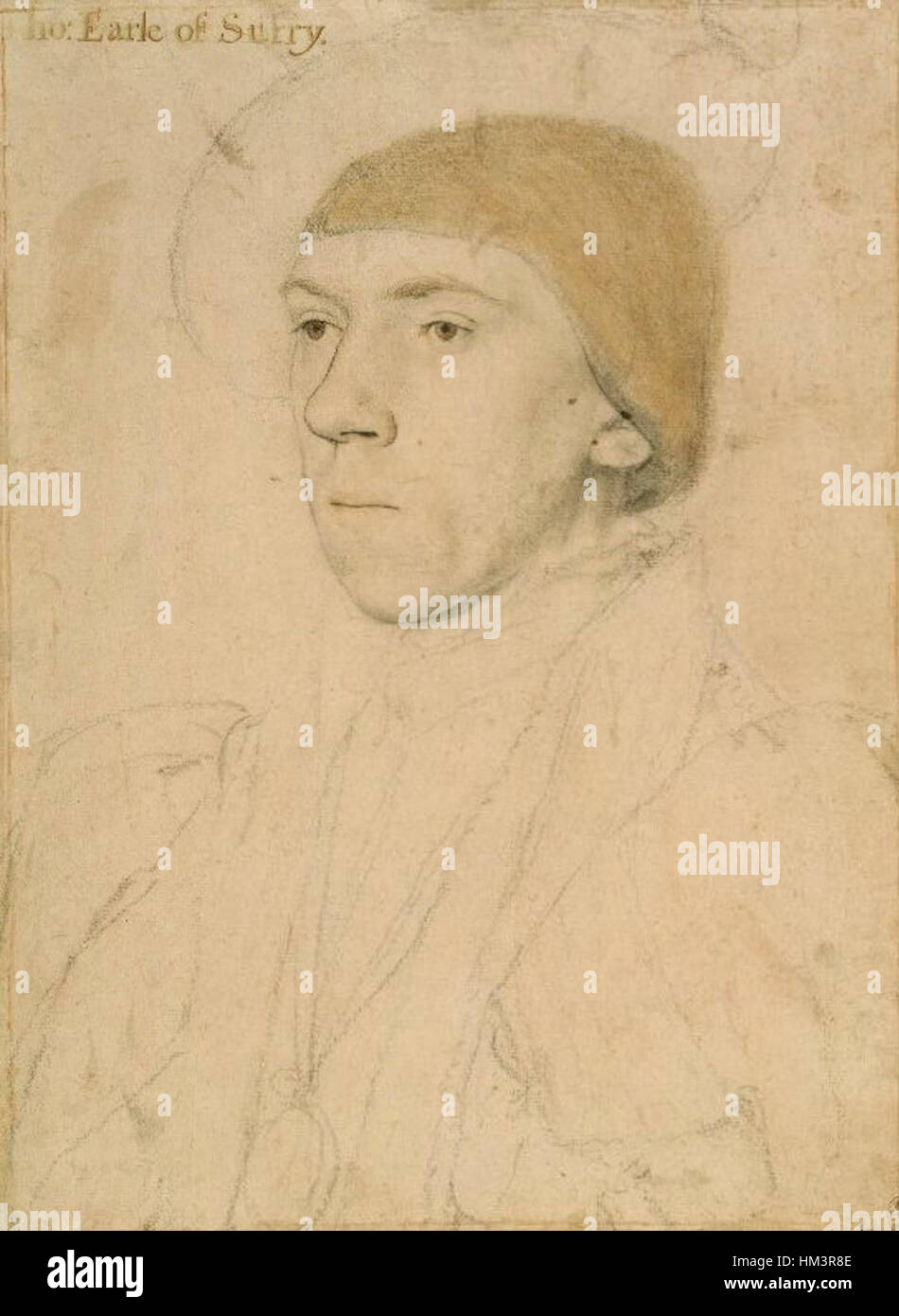 This portrait study by Hans Holbein the Younger depicts Henry Howard ...