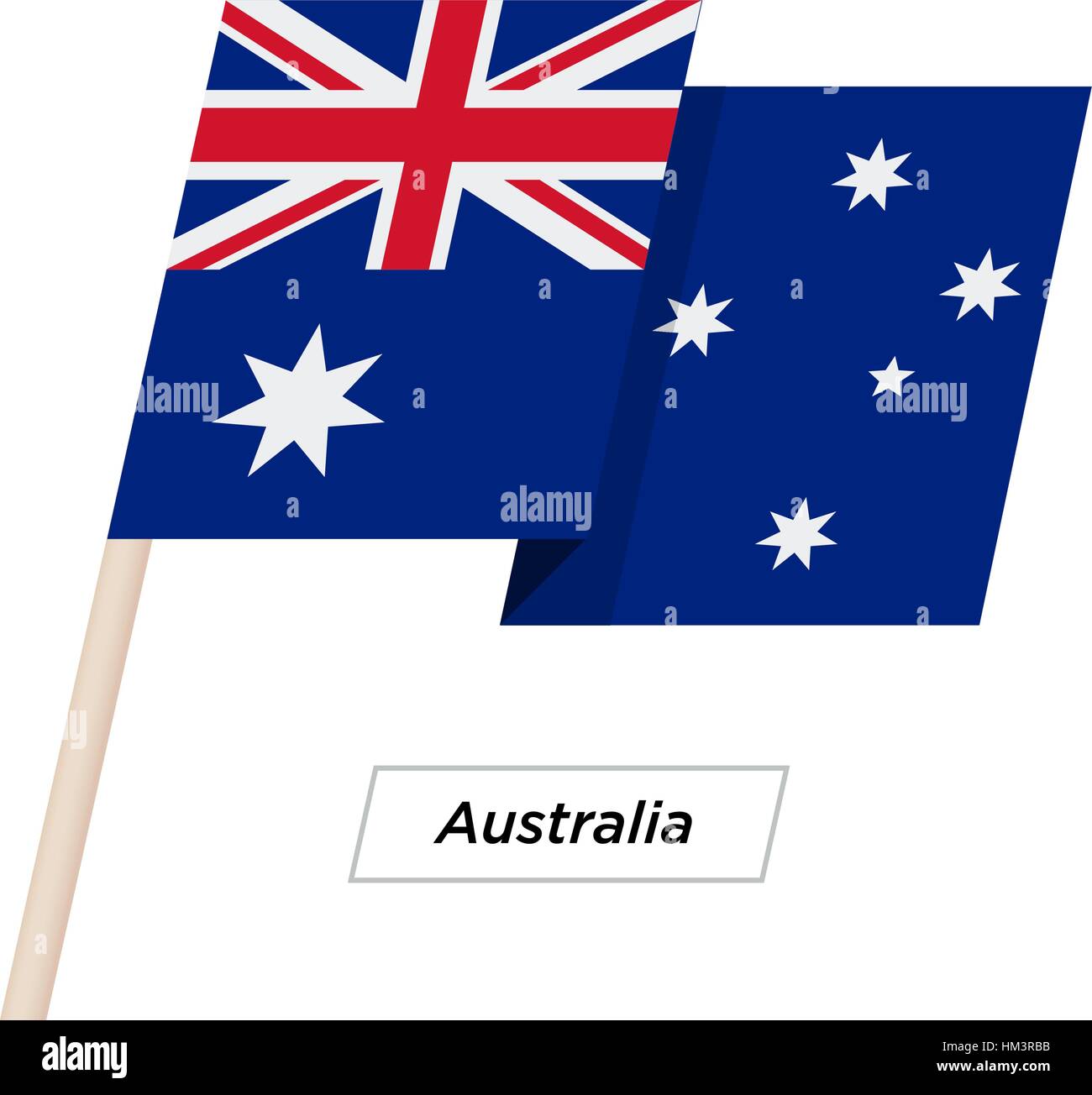 Australia Ribbon Waving Flag Isolated on White. Vector Illustration ...