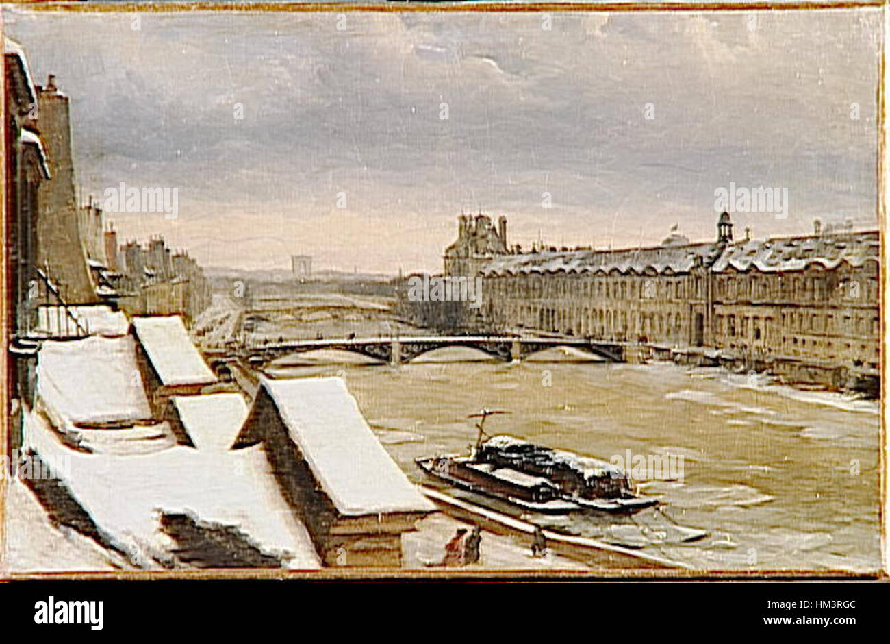 Hippolyte Sebron - Vue De La Grande Galerie Du Louvre Stock Photo - Alamy