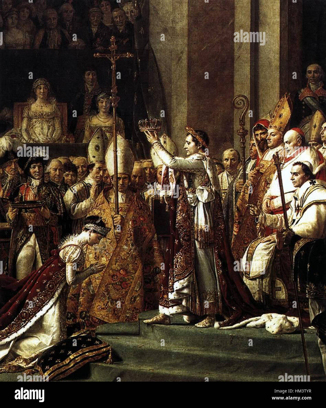 This detailed scene by Jacques-Louis David shows the moment of Napoleon ...