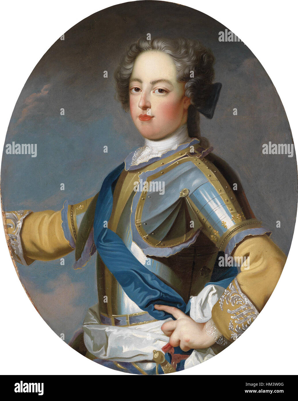 The image is a portrait of King Louis XV of France, created by Jean ...