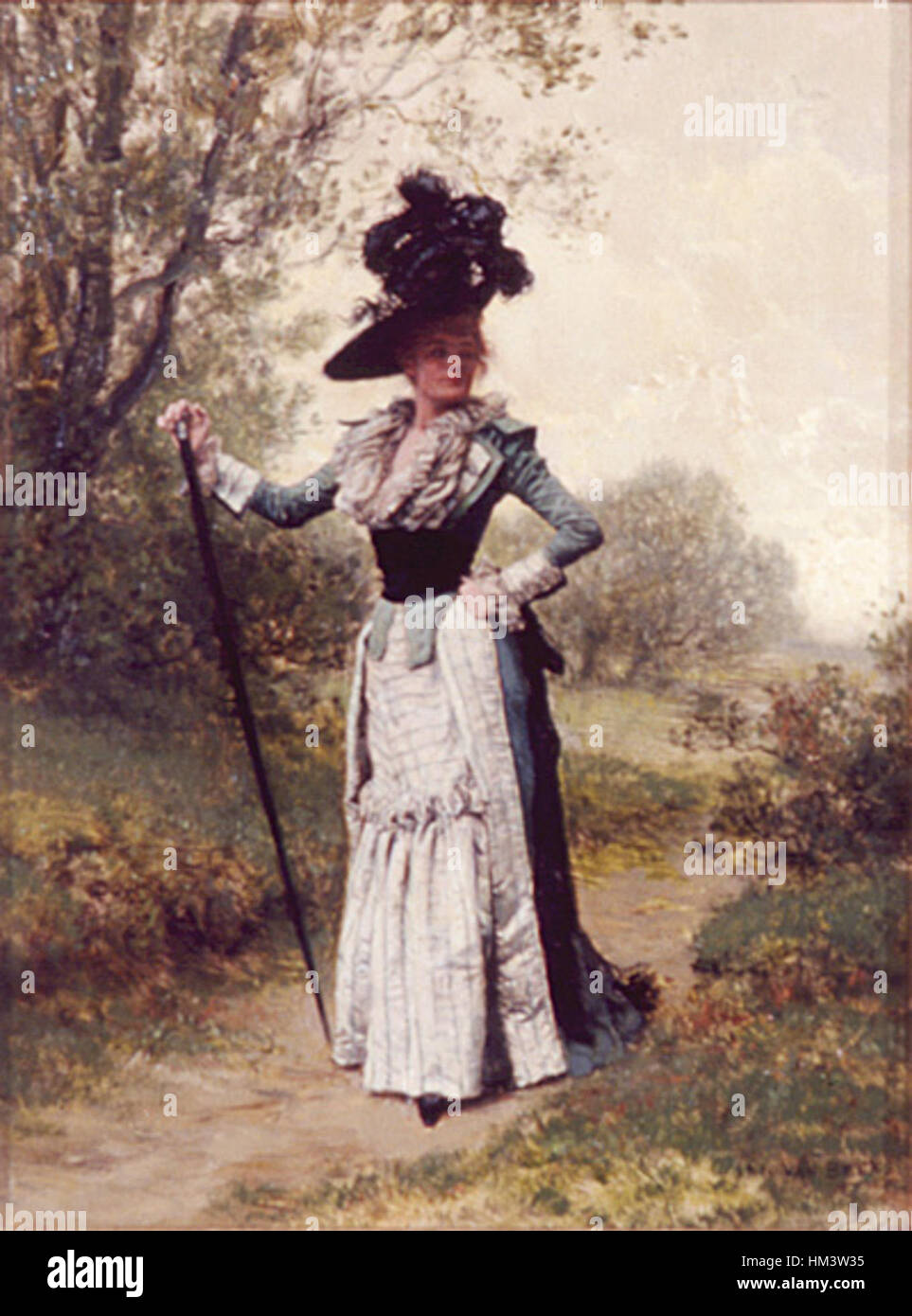Photograph of the painting 'Dame du Directoire' by Jan van Beers ...