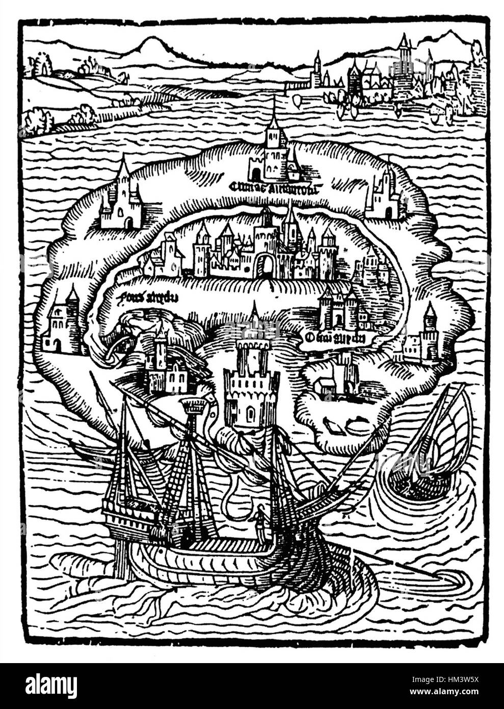 Illustration from 'Insel Utopia', depicting an idealized vision of a ...