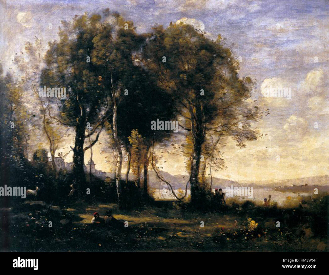 A painting by Jean-Baptiste-Camille Corot titled 'Goat-herds ...