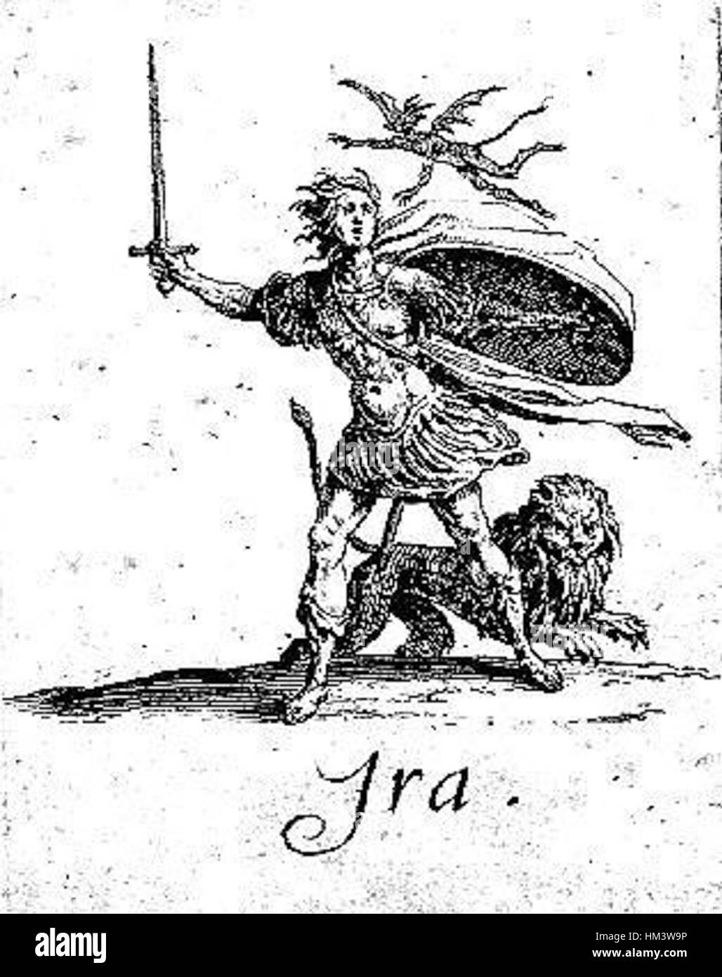 An illustration by Jacques Callot depicting the theme of 'Anger' from ...