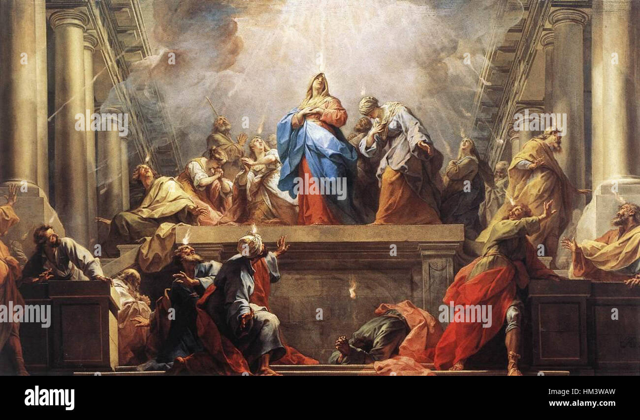 Image of 'Pentecost' by Jean II Restout, depicting the biblical event ...
