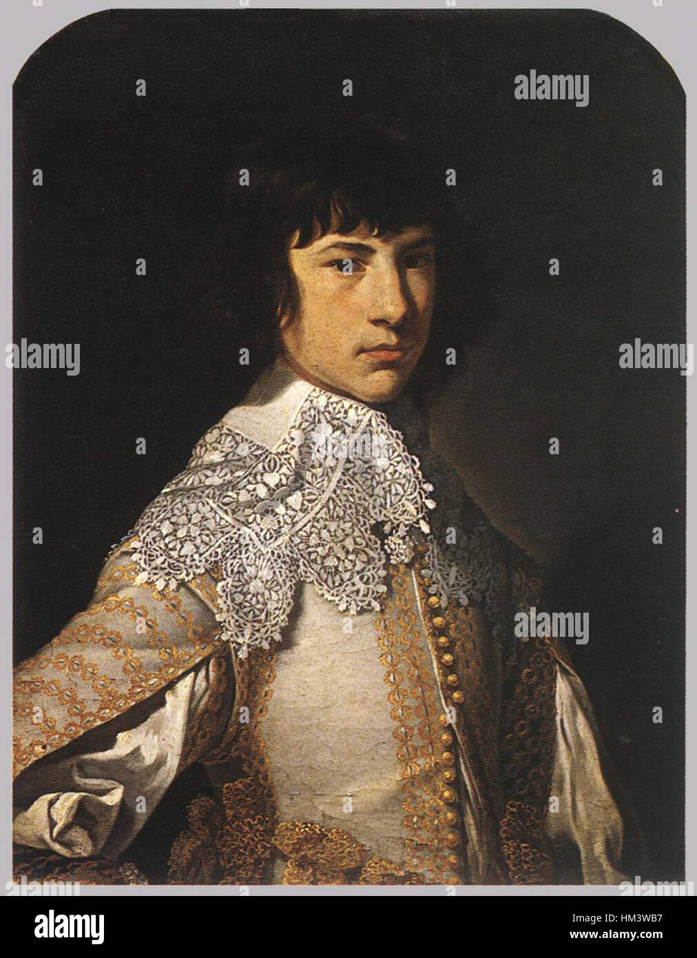 A portrait of a young man painted by Jacob van Oost I, showcasing his ...