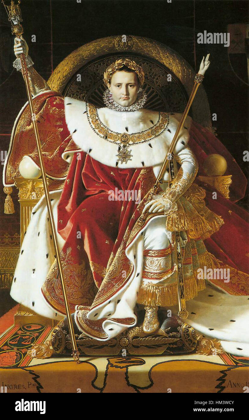 'Napoleon I on the Imperial Throne', a famous painting by Jean Auguste ...