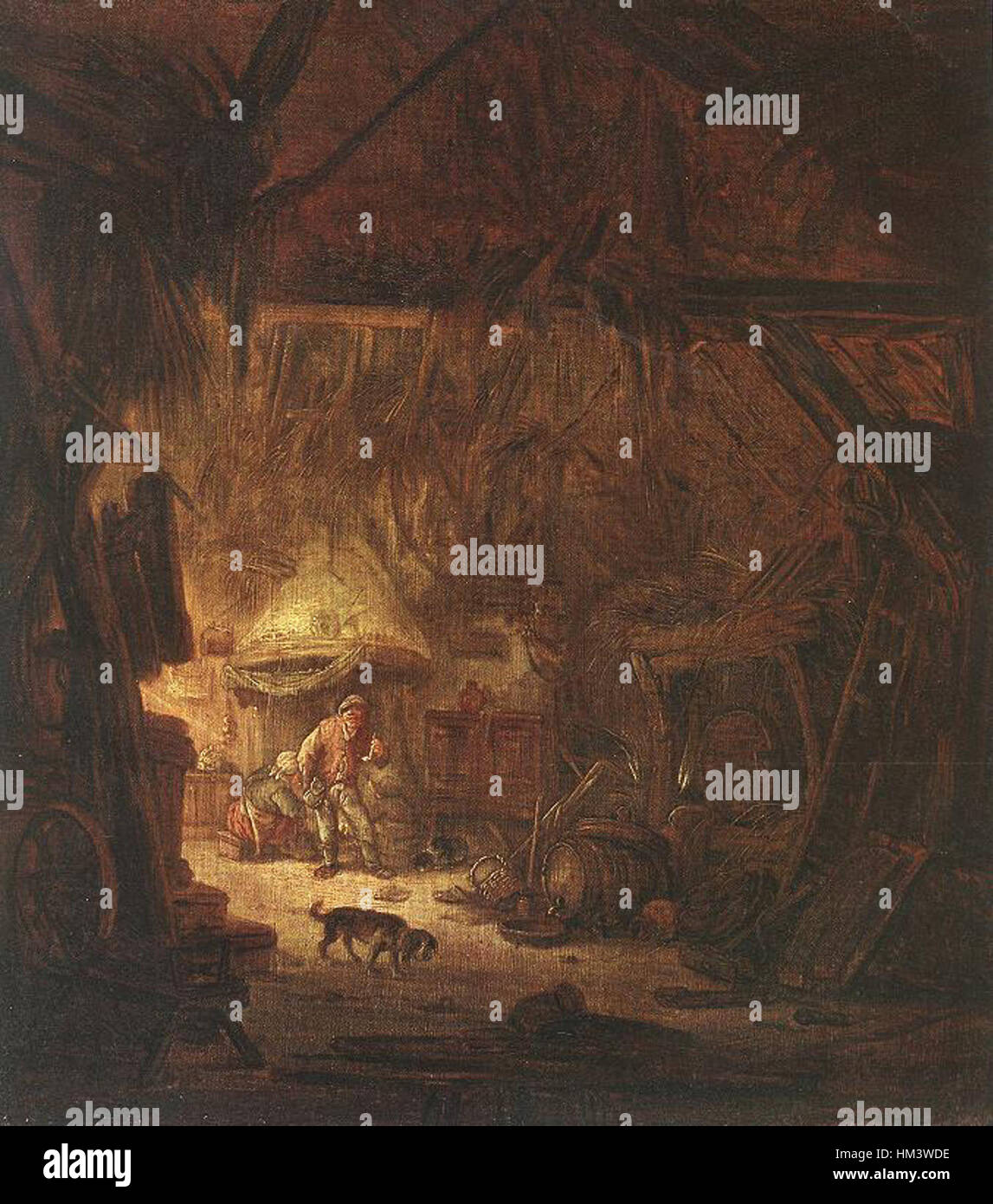 Image of 'Interior of a Peasant House' by Isaac van Ostade, depicting ...
