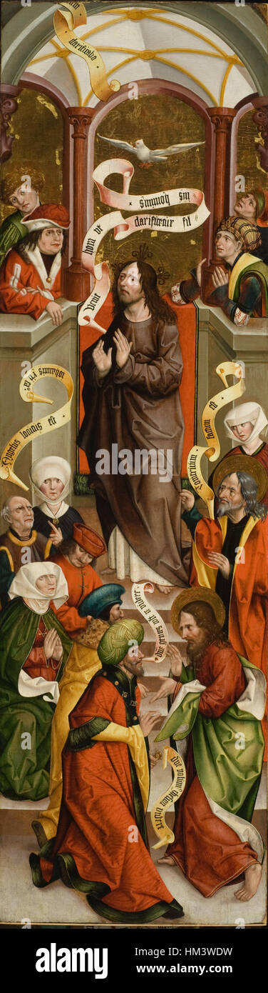 Image of the panel 'Christ Preaching in the Temple' by Jan Polack ...