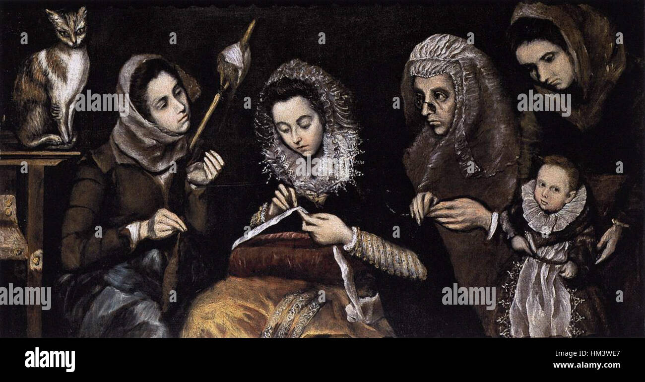 Image taken from 'The Family of El Greco', a painting by Jorge Manuel ...