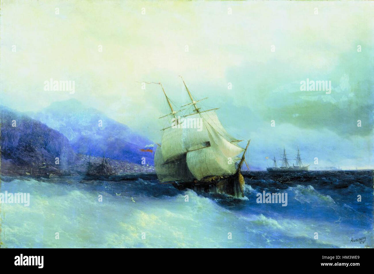 This image depicts the painting 'Trebizond' by Ivan Aivazovsky, created ...