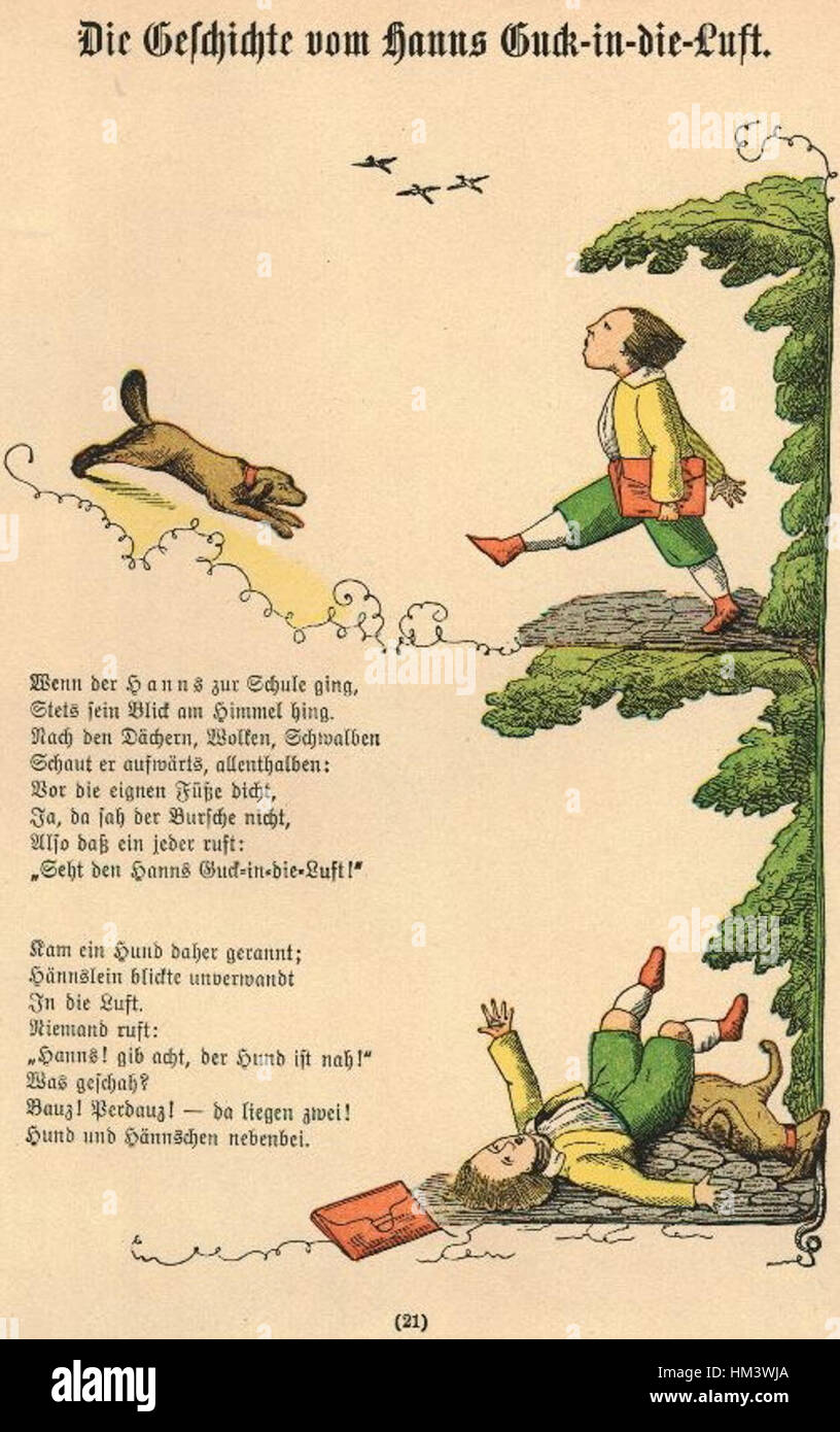 An image from 'H Hoffmann Struwwel,' illustrating scenes from the ...