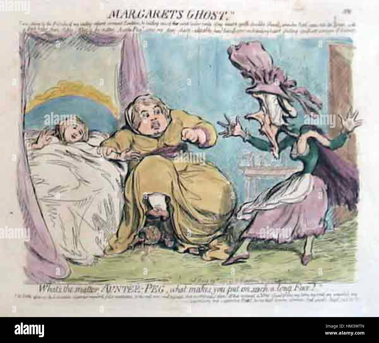 James Gillray's satirical illustration, 'Margaret's Ghost', a colorful ...