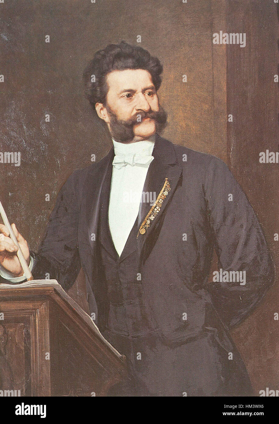 Portrait of Johann Strauss II, the famous Austrian composer, created by ...