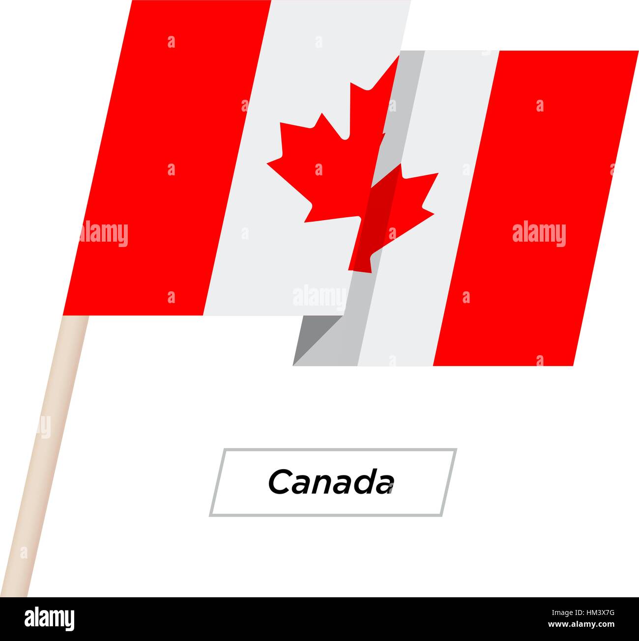 Canada Ribbon Waving Flag Isolated on White. Vector Illustration Stock ...