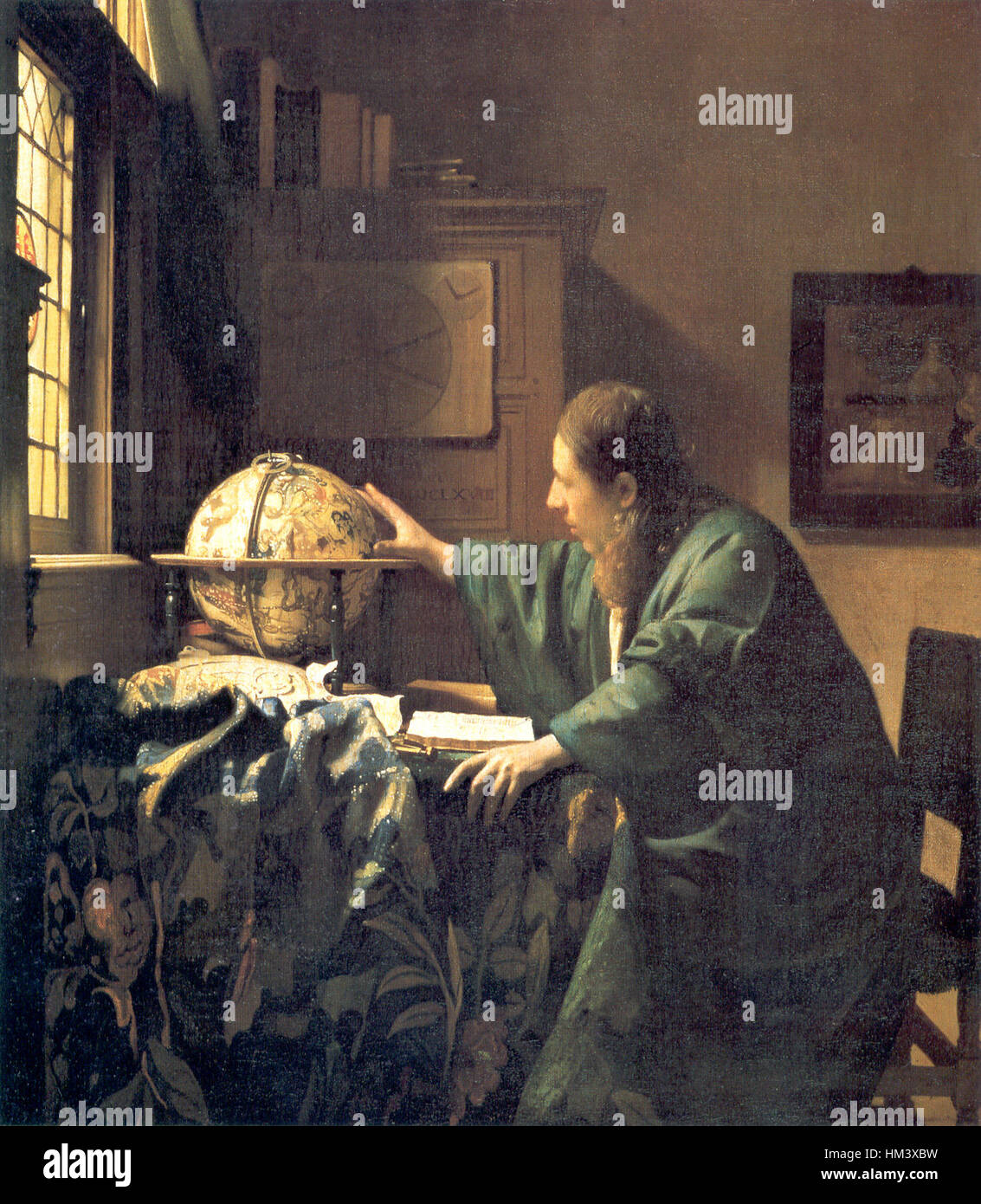 Image of Johannes Vermeer's painting 'The Astronomer' (1668), depicting ...