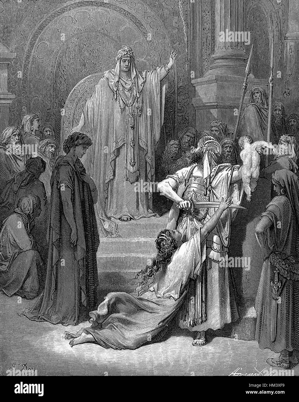 Image depicting the biblical story of the Judgment of Solomon, where ...