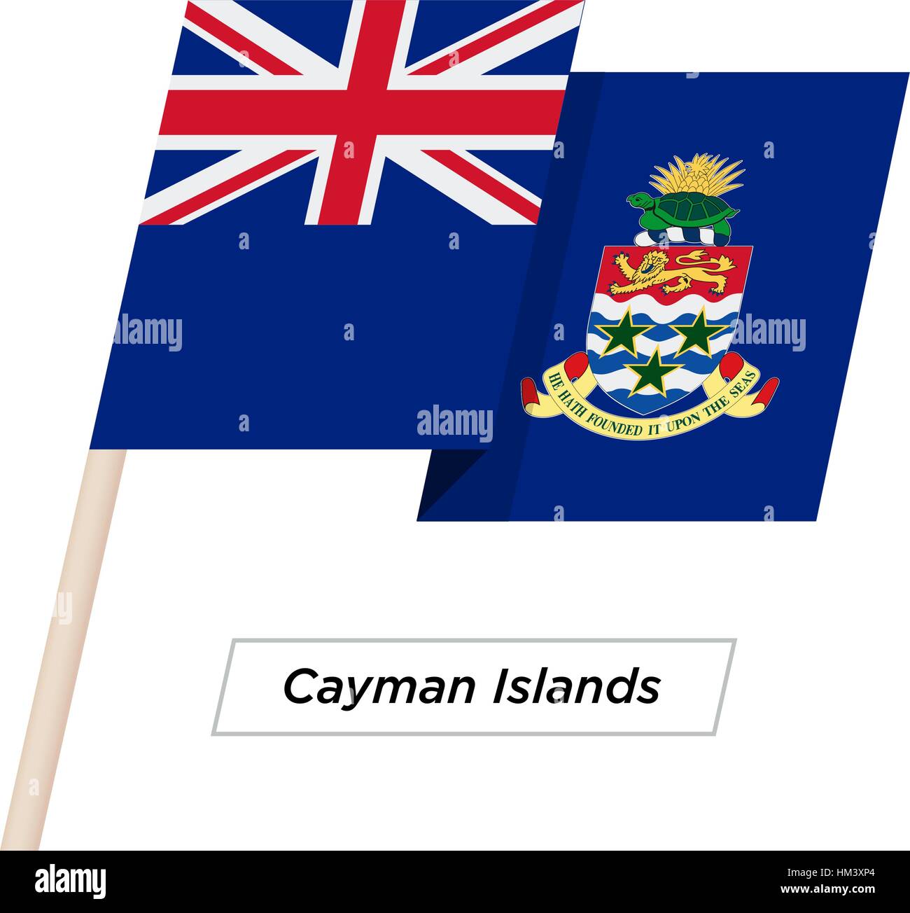 Cayman Islands Ribbon Waving Flag Isolated on White. Vector ...
