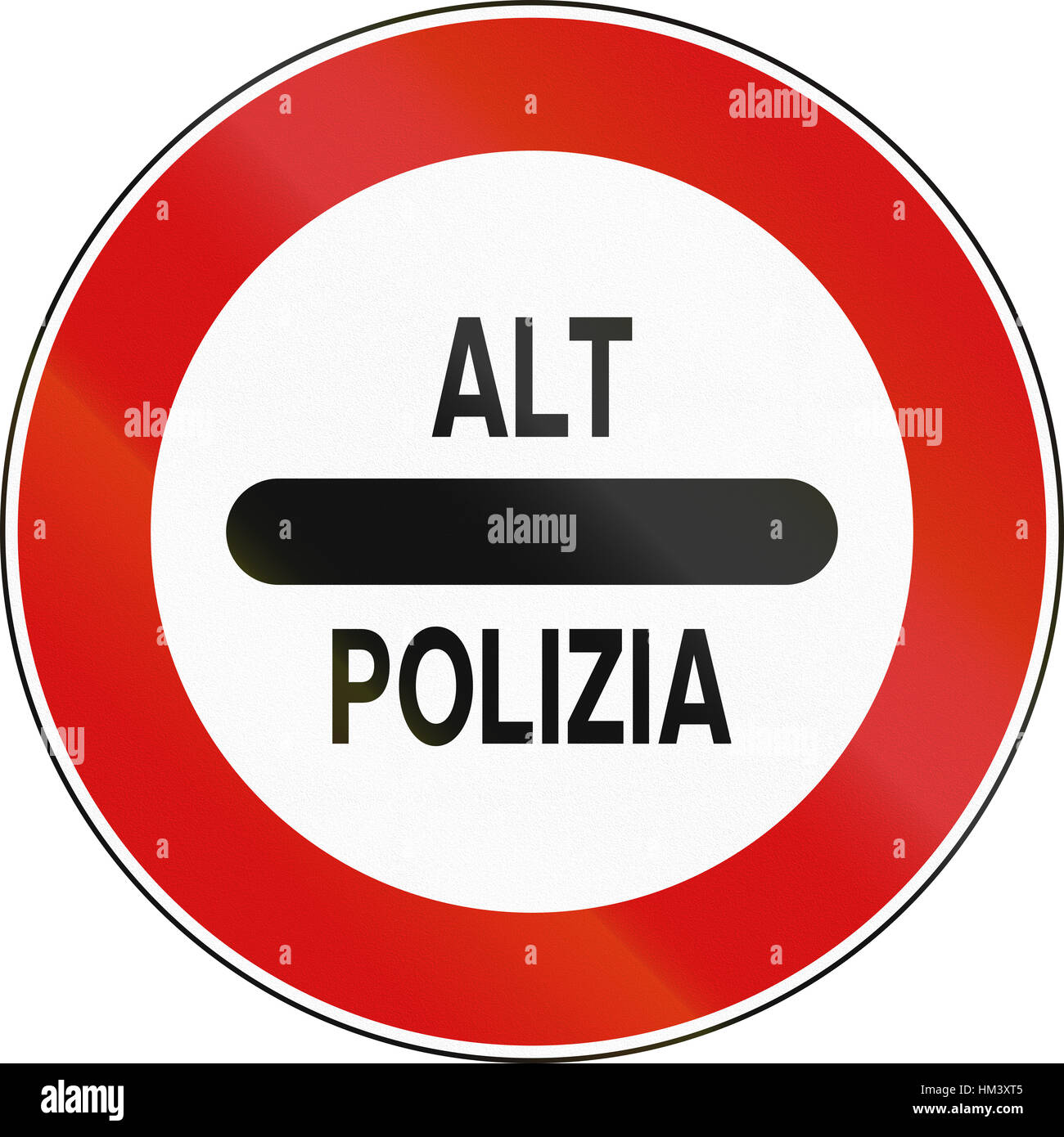 Road sign used in Italy - Stop - Police Stock Photo - Alamy