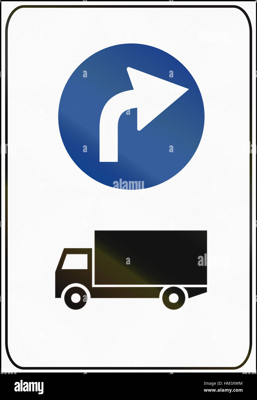 Mandatory direction for trucks hi-res stock photography and images - Alamy