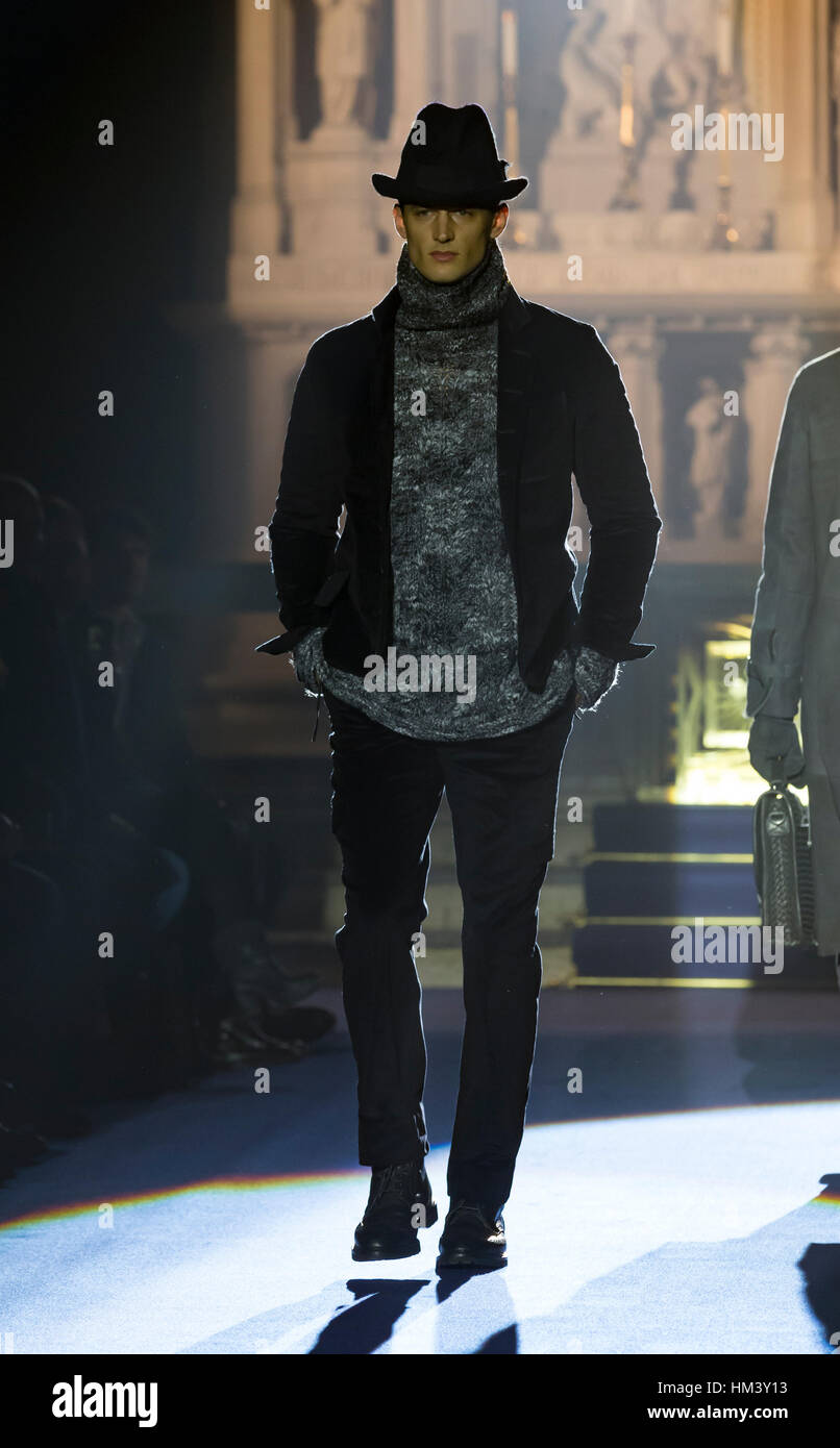 New York, United States. 30th Jan, 2017. Model walks runway for Joseph ...