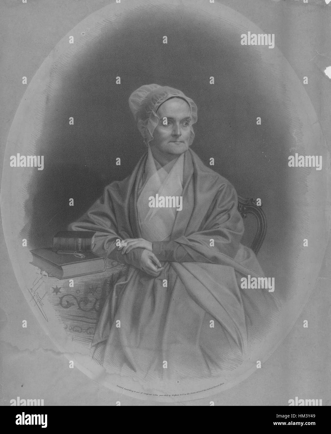 Chest up portrait of Lucretia Mott, an American abolitionist, Quaker ...