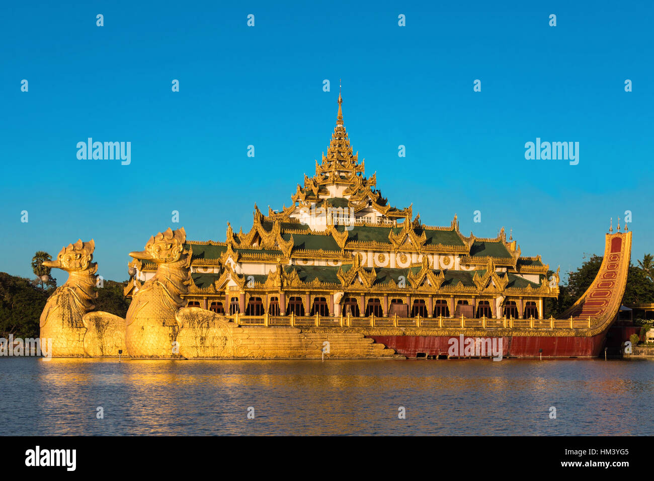 Karaweik Palace Restaurant at Yangon (Rangoon) in Myanmar (Burma Stock ...