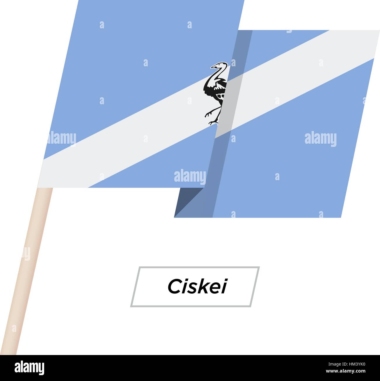 Ciskei Ribbon Waving Flag Isolated on White. Vector Illustration Stock ...